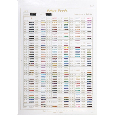 Caravan Beads - Miyuki - CARD N-2: 11/0 Delica Beads Sample Cards (DB ...