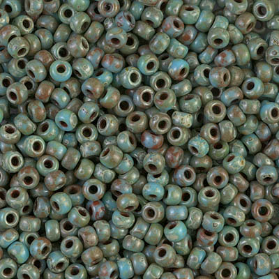 Caravan Beads - Miyuki - 8-4514: 8/0 Opaque Turquoise Blue Picasso ...