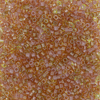 Caravan Beads - - DB0987: Sparkling Lined Golden Peach Mix (Gold Rose ...