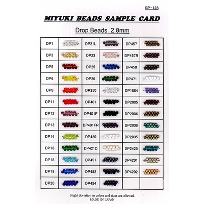 Caravan Beads - Miyuki - DP-CARD-3: 2.8mm Drop Beads Sample Card (SP ...