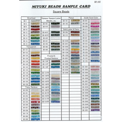 Caravan Beads - Miyuki - SB-CARD-1: 4mm Cube Beads Sample Card (SP-107 ...